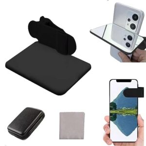 smartphone camera mirror reflection clip kit, 2023 new adjustable phone camera mirror reflection clip kit, mirror reflection clip kit, mirror reflection for phone camera (balck)