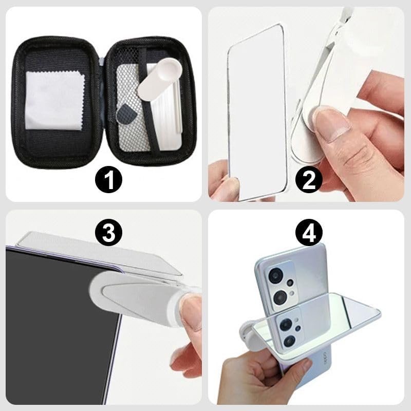 Smartphone Camera Mirror Reflection Clip Kit, 2023 New Adjustable Phone Camera Mirror Reflection Clip Kit, Mirror Reflection Clip Kit, Mirror Reflection for Phone Camera (Balck)