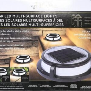 MyHOME Solar Multi-Surface LED Lights 12 Lumen Deck Driveway, Accent Lights- 4 Pack