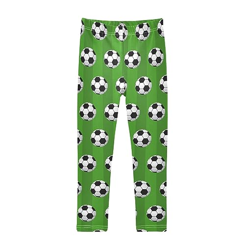 Soccer Ball Toddlers Girls' Leggings Soft Comfortable 7-8T Girls Athletic Leggings Moisture Wicking Girls Clothes for Daily Wear Walking Dance Yoga Gym Multi