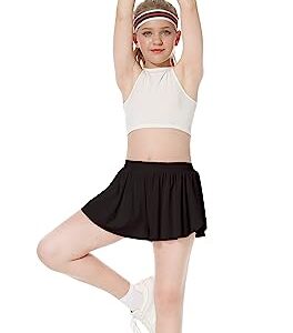 Flowy Shorts Girls Black Butterfly Tennis Skirts for Girls Teen Preppy Clothes Kids Activewear Cycling Shorts