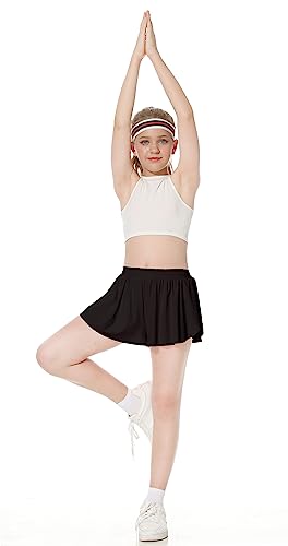 Flowy Shorts Girls Black Butterfly Tennis Skirts for Girls Teen Preppy Clothes Kids Activewear Cycling Shorts