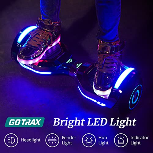 Gotrax Glide Hoverboard for Kids Ages 6-12, Hover Board with Music Speaker & LED Lights, Smart Self Balancing Scooters Hover Board for Kids Adults Gifts, UL2272 Certified(Purple)