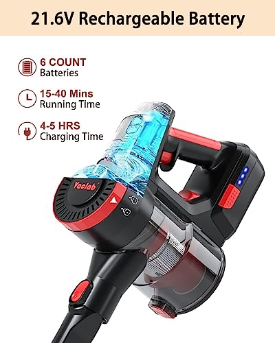 VACLAB Cordless Vacuum Cleaner, 25Kpa Lightweight Stick Vacuum with All-Terrain Brush Heads, 6-in-1 Multifunctional Stick & Handheld Vacuum, Rechargeable Wireless Vacuum for Hard Floor Carpet