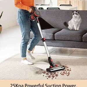 VACLAB Cordless Vacuum Cleaner, 25Kpa Lightweight Stick Vacuum with All-Terrain Brush Heads, 6-in-1 Multifunctional Stick & Handheld Vacuum, Rechargeable Wireless Vacuum for Hard Floor Carpet