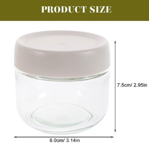 Cabilock 2PCS Glass Storage Jars Airtight Food Containers with Lids 280ml Small Clear Canisters for Pantry Kitchen Tea Coffee Sugar Snack Cereal