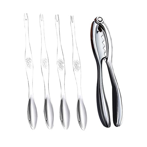 UPKOCH 1 Set 5 Pcs Crab Claws Crab Leg Tools Crab Scissor crawfish picks crab tool nut stainless steel forks stainless steel scoop Seafood Tool Crab Forks crab sticks lobster Zinc alloy