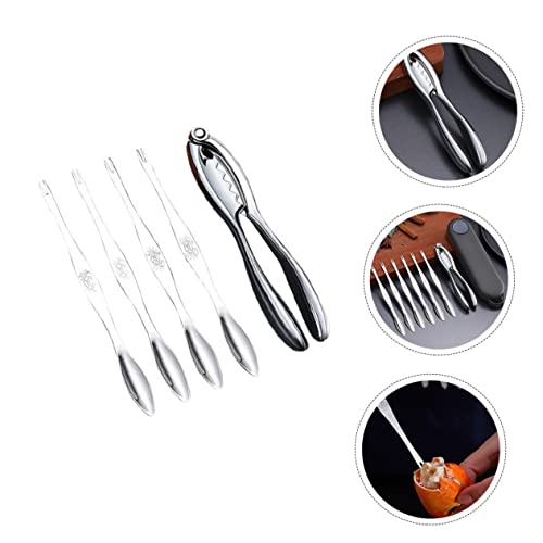 UPKOCH 1 Set 5 Pcs Crab Claws Crab Leg Tools Crab Scissor crawfish picks crab tool nut stainless steel forks stainless steel scoop Seafood Tool Crab Forks crab sticks lobster Zinc alloy