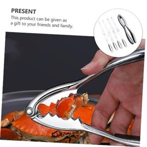 UPKOCH 1 Set 5 Pcs Crab Claws Crab Leg Tools Crab Scissor crawfish picks crab tool nut stainless steel forks stainless steel scoop Seafood Tool Crab Forks crab sticks lobster Zinc alloy