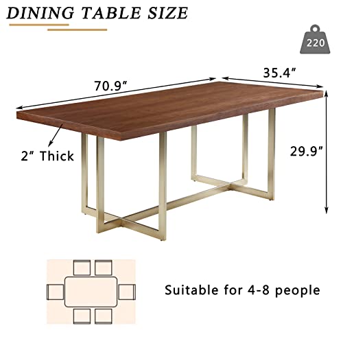 FDFK 5 Piece Kitchen Dining Room Table Set with 1 Walnut Veneer Top Rectangle Dining Table and Dining Chairs Set of 4 for Dining Room,Restaurant(Gray)