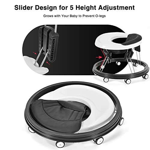 DaGiBayCn Foldable Baby Walker with Safety Slider, The Oldschool Round Shape Baby Walker, Suitable for All terrains, Babies