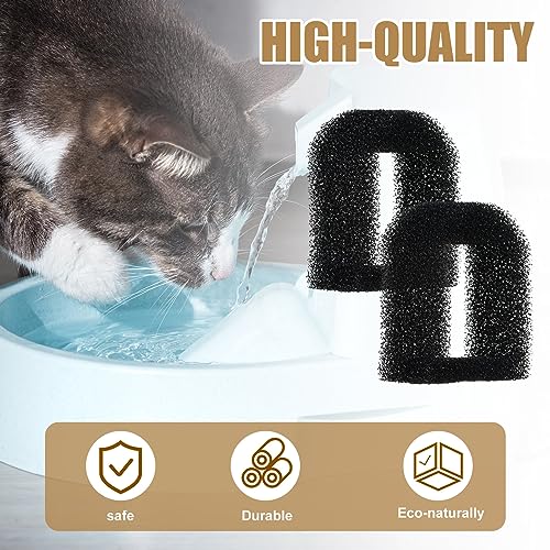 Soaoo 30 Pack Cat Water Fountain Filter 2.95 x 2.56 x 1.18 Inch Pet Fountain Replacement Foam Filters Cat Filters for Water Fountain Fits Multiple Ceramic and Stainless Steel Pet Fountain Dispenser