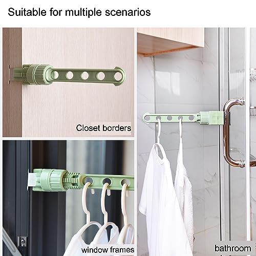 Zoofen 2-Pack Folding Clothes Drying Rack Plastic Portable Clothes Hanger Rack with 8 Holes for Travel/Hotel Apartment/Student Apartment(Green)