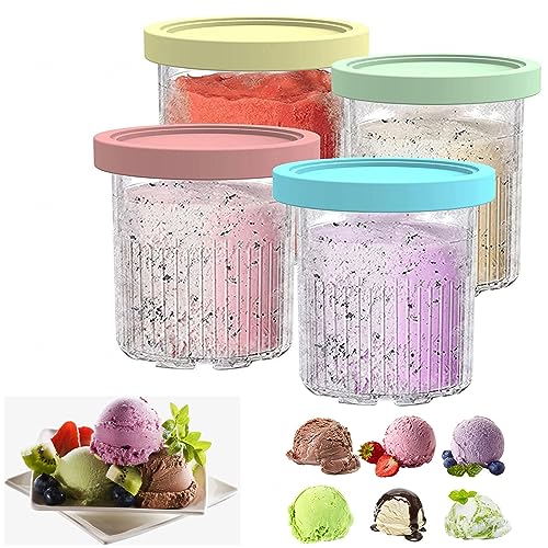 VRINO Creami Deluxe Pints, for Ninja Creami Pints Lids,24 OZ Creami Pints Airtight,Reusable for NC500 NC501 Series Ice Cream Maker