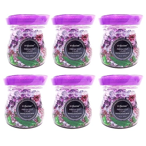 6 Fresh Lilac Scent Odor Eliminator Gel Beads Air Freshener Eliminates Odor 14oz Long Lasting 45 days in Bathrooms Cars Boats RVs Pet Areas Made with Essential Oils 14 Ounce 6 Pack