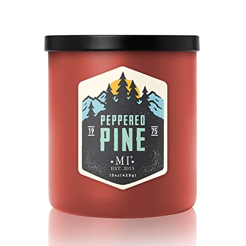 Manly Indulgence Peppered Pine Scented Jar Candle for Men, 2 Cotton Wick, All American Collection, Red, 15 oz - Up to 60 Hours Burn, Soy Blend Wax, USA Poured (Pack of 3)