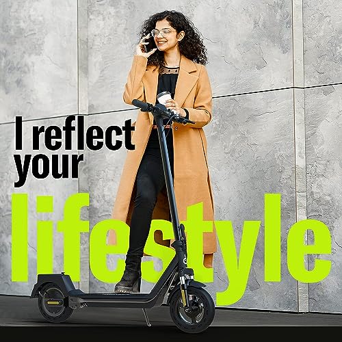 Lazy BOT X Electric Scooter 350W (500W Max) Motor, Best Battery up to 28 Mile Range, 18 MPH, Triple Pro-Disc Brakes, 10" Tires, Headlight, Front + Rear Suspension