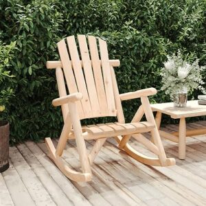 yaff patio rocking chair 27.2"x37.8"x39.8" solid wood spruce-3345