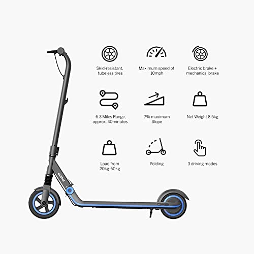 Segway Ninebot E22 E45 Electric Kick Scooter, Lightweight and Foldable, Upgraded Motor Power, Dark Grey & Ninebot eKickScooter ZING E10 Electric Kick Scooter for Kids and Teens