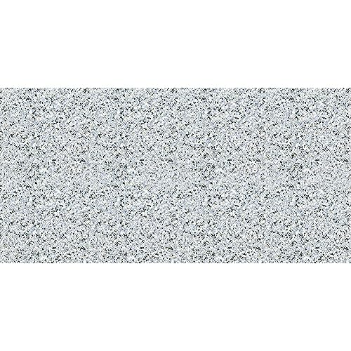 Magic Cover Non-Adhesive Vinyl Counter Top, Shelf Liner for Drawers, Shelves, Counters, and Craft Projects, Easy to Use, 12'' x 5', Granite Silver (Pack of 2)