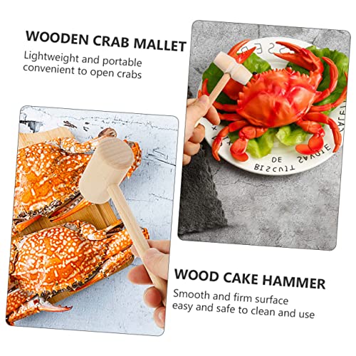 Food Mallet 40pcs Wooden Hammer Crab Cake Crab Mini Chocolate Crab Mallet Seafood Pounding Tool Wood Cake Hammer Wood Crab Mallets Mini Wooden Hammer Mallet Puzzle Set