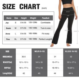 MOREFEEL Women’s Bootcut Yoga Pants - Flare Leggings for Women High Waisted Workout Lounge BlackJazz Dress Pants