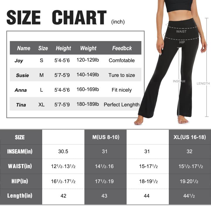 MOREFEEL Women’s Bootcut Yoga Pants - Flare Leggings for Women High Waisted Workout Lounge BlackJazz Dress Pants