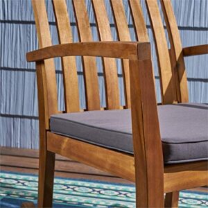 Afuera Living Modern/Contemporary Outdoor Acacia Wood Rocking Chair in Teak