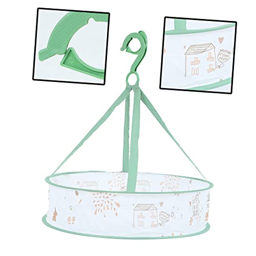 STOBAZA 1pc Clothes Basket Hangers for Clothes Outfit Hangers Makeup Sponges Clothes Dryer Net Mesh Clothes Drying Rack Foldable Sweater Drying Basket Polyester Green Puff Drying Net Flat