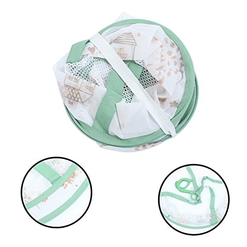 STOBAZA 1pc Clothes Basket Hangers for Clothes Outfit Hangers Makeup Sponges Clothes Dryer Net Mesh Clothes Drying Rack Foldable Sweater Drying Basket Polyester Green Puff Drying Net Flat