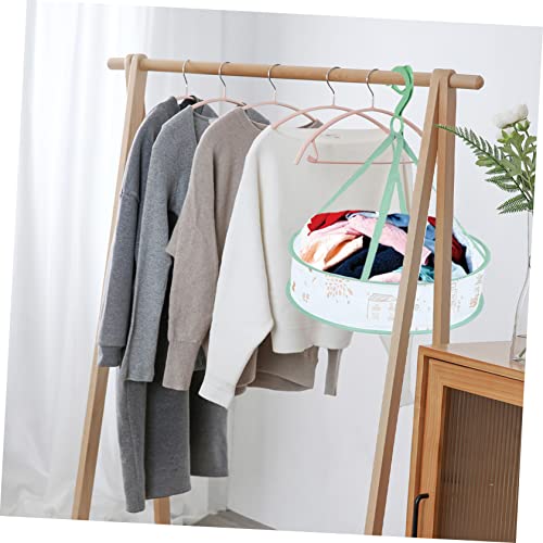 STOBAZA 1pc Clothes Basket Hangers for Clothes Outfit Hangers Makeup Sponges Clothes Dryer Net Mesh Clothes Drying Rack Foldable Sweater Drying Basket Polyester Green Puff Drying Net Flat