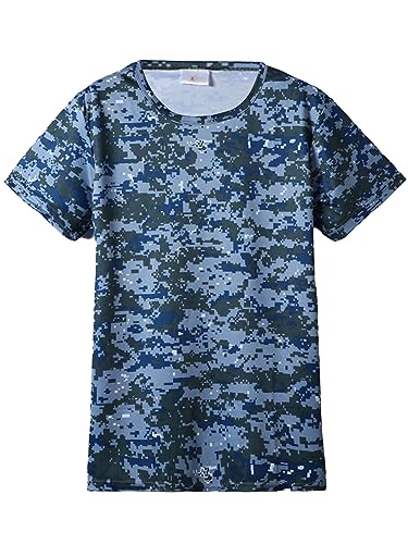 Jugaoge Kids Boys Girls Short Sleeve Fashion T-Shirt Workout Casual Tee Tops Sport Running Cycling Shirts Blue 7-8 Years