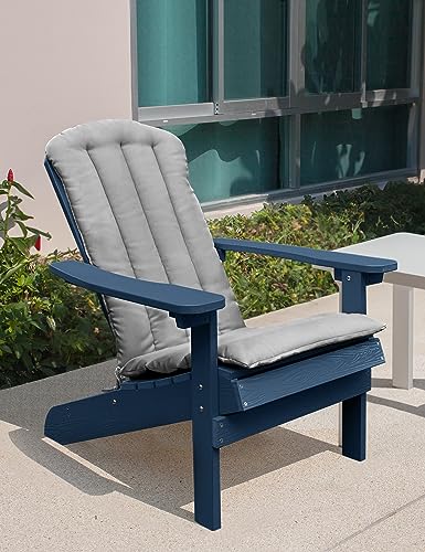 YEFU Outdoor Rocking Chair with Thin Cushion, Adirondack Chair for Indoor and Outdoor, Used in Patio, Fire Pit, Deck, Garden, Campfire Chairs(Gray Chair+Gray Cushion)