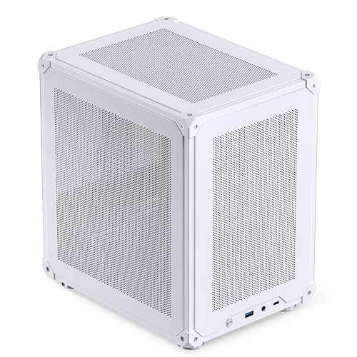 JONSBO C6 White Mini MATX Mesh Case,Simple Compact Desktop Micro ATX Chassis,Upper Cover/Side Panel Tool-Free Open pc case, ATX Power Bite (L185mm Max.),Support 75mm CPU Cooler,GPU200-255mm