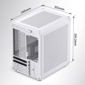 JONSBO C6 White Mini MATX Mesh Case,Simple Compact Desktop Micro ATX Chassis,Upper Cover/Side Panel Tool-Free Open pc case, ATX Power Bite (L185mm Max.),Support 75mm CPU Cooler,GPU200-255mm