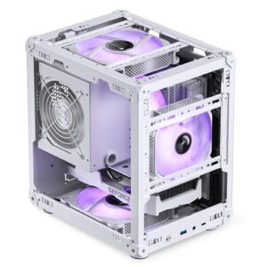 JONSBO C6 White Mini MATX Mesh Case,Simple Compact Desktop Micro ATX Chassis,Upper Cover/Side Panel Tool-Free Open pc case, ATX Power Bite (L185mm Max.),Support 75mm CPU Cooler,GPU200-255mm