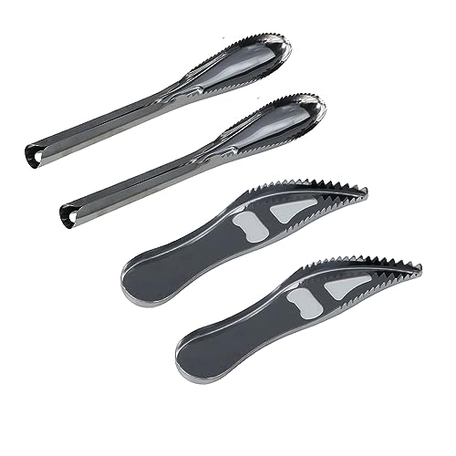 Vctitil 4Pcs Fish Scaler Remover Set,Stainless Steel Fish Skin Peeler Scraper Remover Home Cooks Kitchen Fish Cleaning Seafood Tools(4pcs)(Silver)