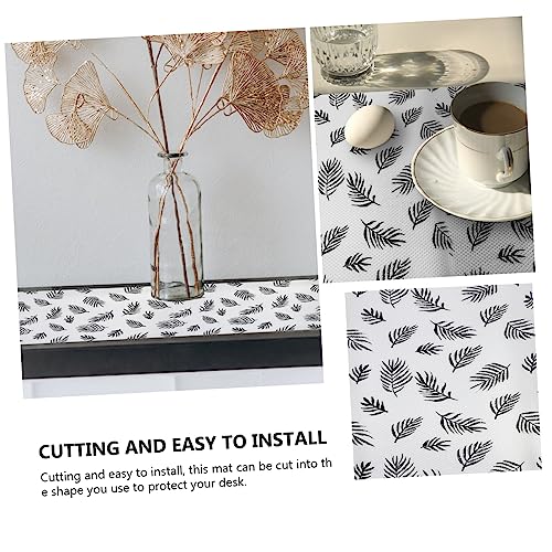 Shelf Liner 1 PC Pad Metal Trim Drawer Mats for Kitchen Cabinets Plastic Desk Mat Monstera Placemats Eva Table Cover Oil- Proof Table Cloth Desktop Mat Banquet