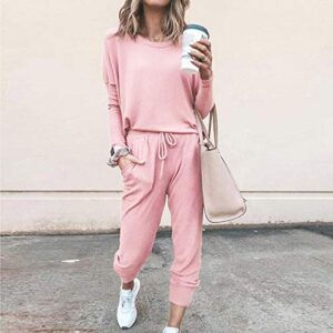 Two Piece Outfits for Women Sweater Sets Knit Pullover Tops and High Waisted Pants Lounge 2 Piece Matching Sets dressy tops for women 2023 outfits