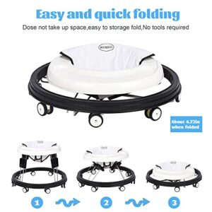 LANGYI Baby Walkers for Baby with Easy Clean Tray, Universal Wheeled Walker, Anti-Rollover Folding Walker for Girls Boys 6-18Months Toddler