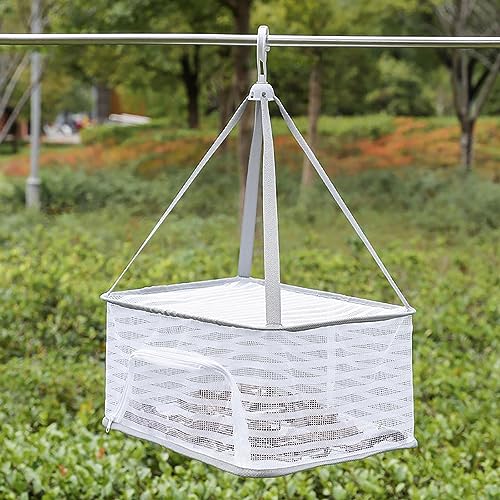 Clothes Drying Basket,Flat Space-Saving Drying Net Basket | Windproof Flat Clothes Drying Rack for Sweaters, Underwear, Towels, Hats, Scarves, Diapers, Gloves, Plants Buds Buogint