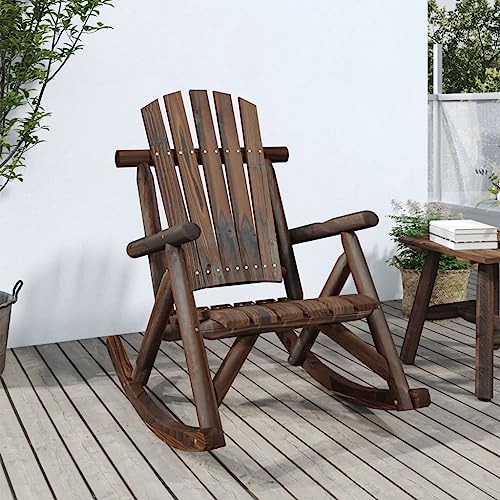 NusGear Patio Rocking Chair 27.2"x37.8"x39.8" Solid Wood Spruce-21792