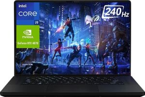 asus 2023 newest rog zephyrus m16 gaming laptop, 16" qhd 240hz display, intel core i9 13900h, nvidia geforce rtx 4070, 16gb ddr5 ram, 1tb ssd, wi-fi 6e, backlit keyboard, windows 11 home