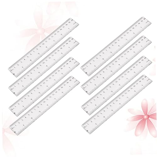 Plastic Measuring Ruler 16pcs graphing Ruler Clear Measuring Tools Stationery Ruler Ruler Tailor Ruler Stationery Precision Ruler Plastic rulers Clear Ruler Centimeter Ruler use