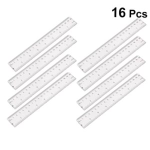 Plastic Measuring Ruler 16pcs graphing Ruler Clear Measuring Tools Stationery Ruler Ruler Tailor Ruler Stationery Precision Ruler Plastic rulers Clear Ruler Centimeter Ruler use