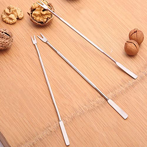 3 Pcs Silver Seafood Forks Tools Household Stainless Steel Lobster Forks Nut Forks Walnut Needle Seafood Picks Kitchen Gadget Walnut Needle