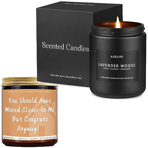 House Warming Gifts New Home, Housewarming Candle & Lavender Wood Scented Candles