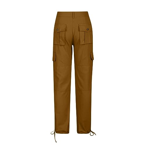 Khaki Cargo Pants for Women 2023 ofertas de Cargo Jogger Pants Tactical Streetwear Casual Pants Belted Stretchy Pants with Pocket Y2k Fashion Pants Brown M