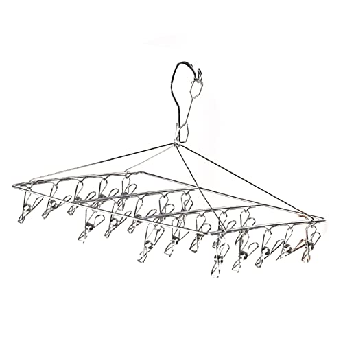 Clothes Drying Hanger Multiple Rack Clip Hat Sock Rack Drying Rack Stainless Steel for Cap Clip Clamp Hook Shelf Clip Fastener Hat Cap Dry Holder Clothe Dryer Hanger Drying Stand