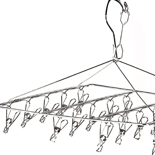 Clothes Drying Hanger Multiple Rack Clip Hat Sock Rack Drying Rack Stainless Steel for Cap Clip Clamp Hook Shelf Clip Fastener Hat Cap Dry Holder Clothe Dryer Hanger Drying Stand